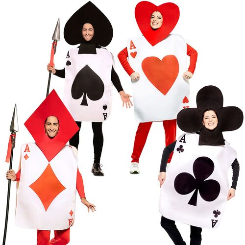Spielkarten Kostüm Ass rot schwarz Kartenblatt für Erwachsene | Herren Kostüme direkt bestellen
